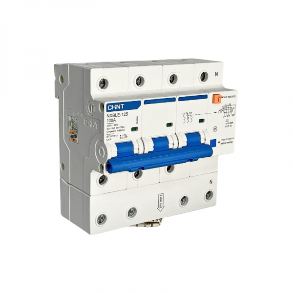 RCBO 3P+N 63A 10kA 300mA Chint - NXBLE-125 3P+N C63 300mA