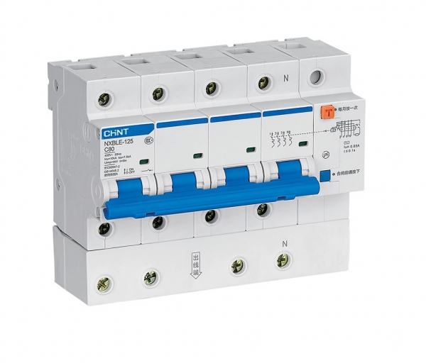 RCBO 4P 100A 10kA 30mA Chint - NXBLE-125 4P C100 30mA