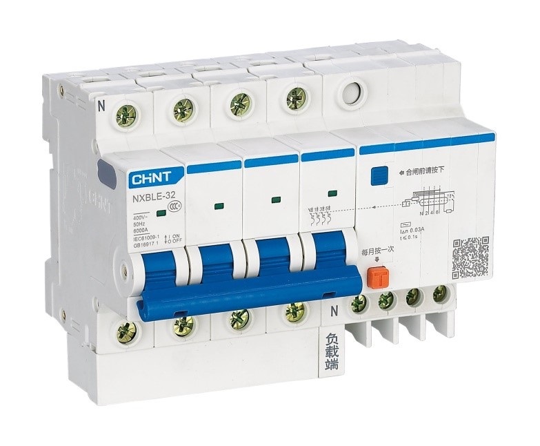 RCBO 4P 16A 6kA 30mA Chint - NXBLE-32 4P C16 30mA 6kA